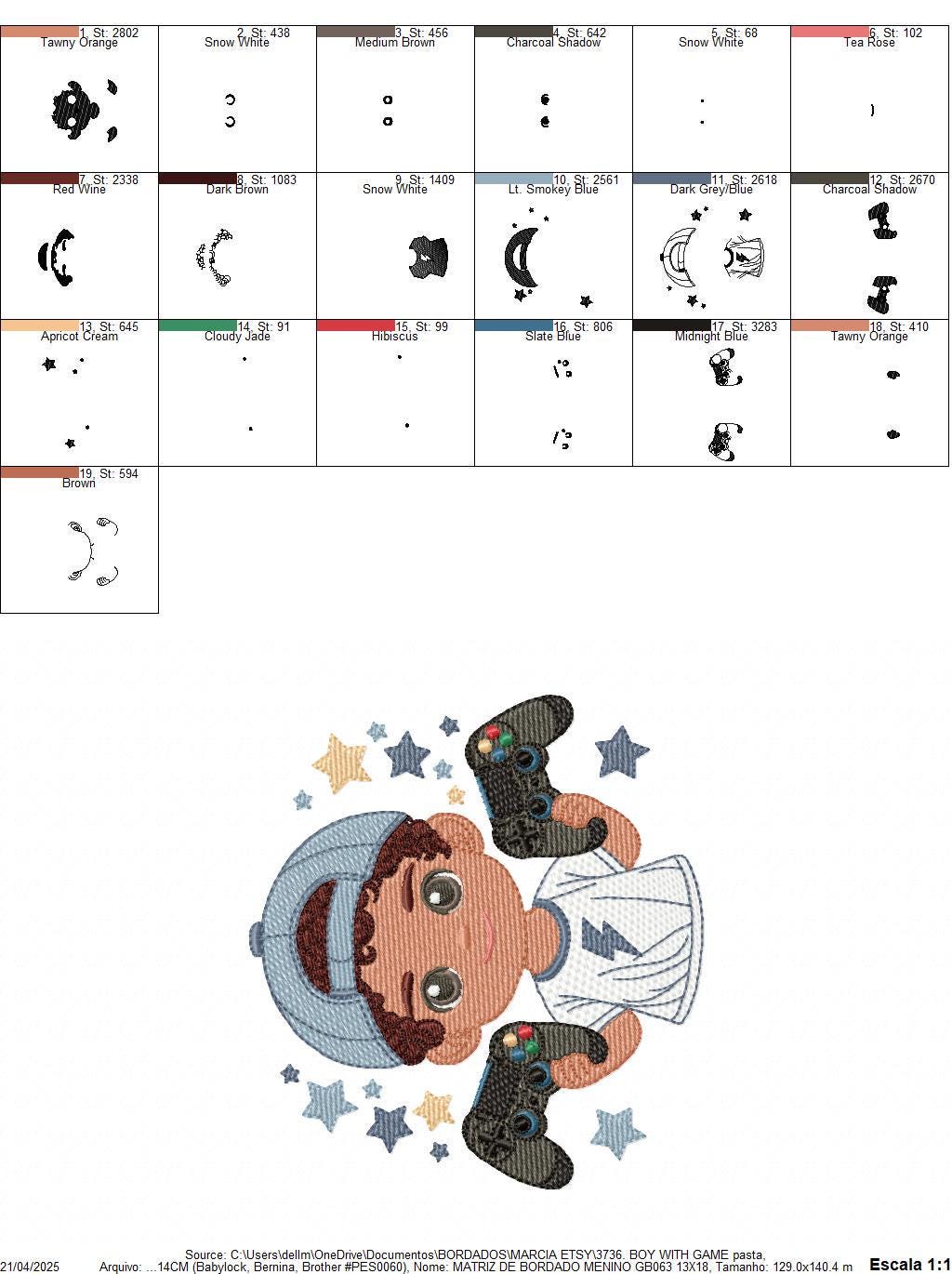 Boy With Videogame Embroidery Designs - Baby Boy Gamer With Cap Machine ...