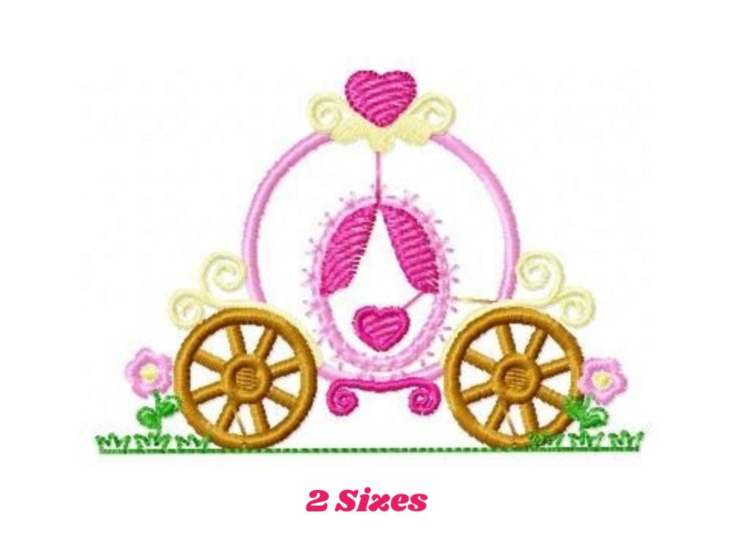 Princess Carriage Embroidery Design Princess Embroidery Designs Machine ...