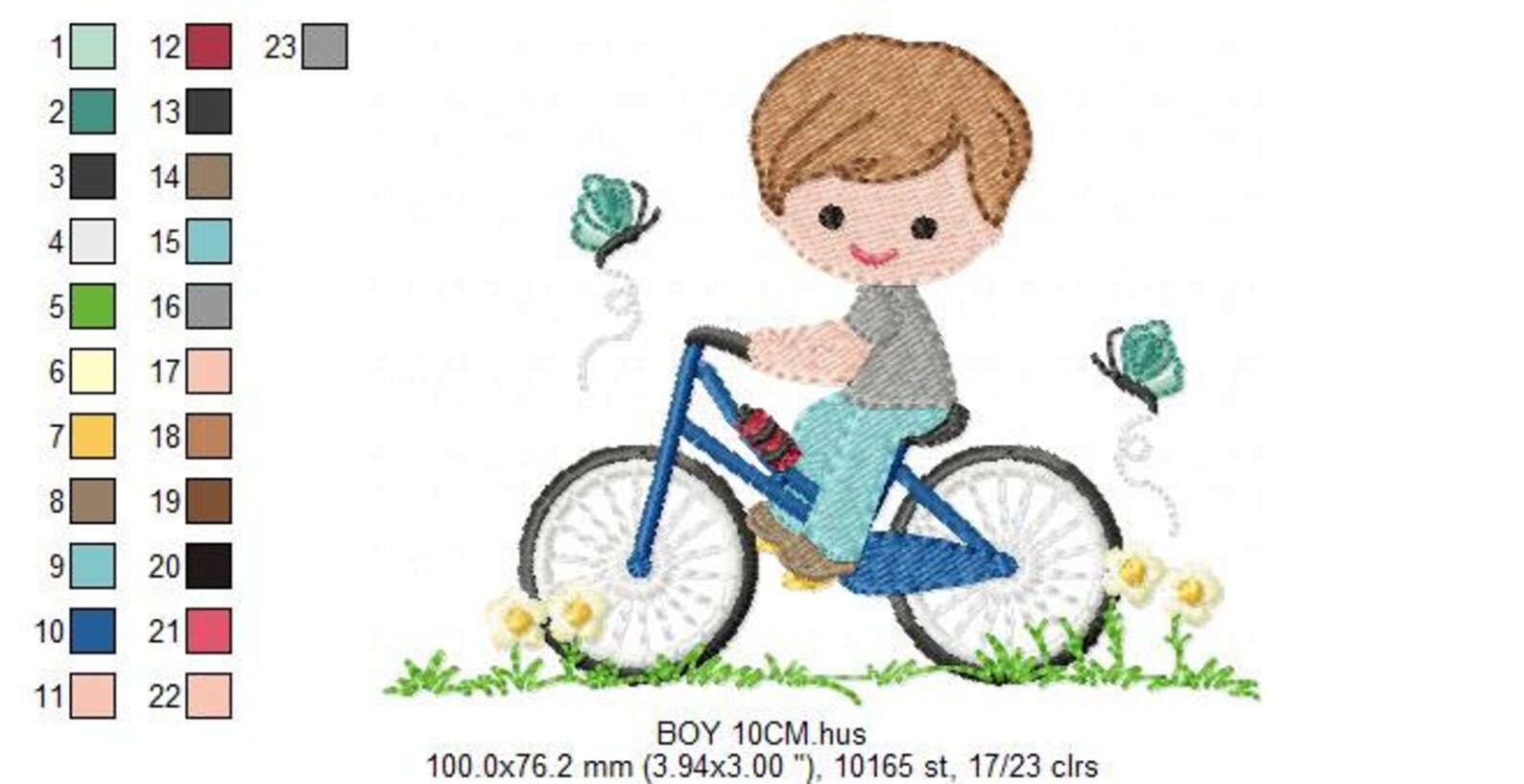 Boy With Bike Embroidery Designs - Baby Boy With Bicycle Machine ...