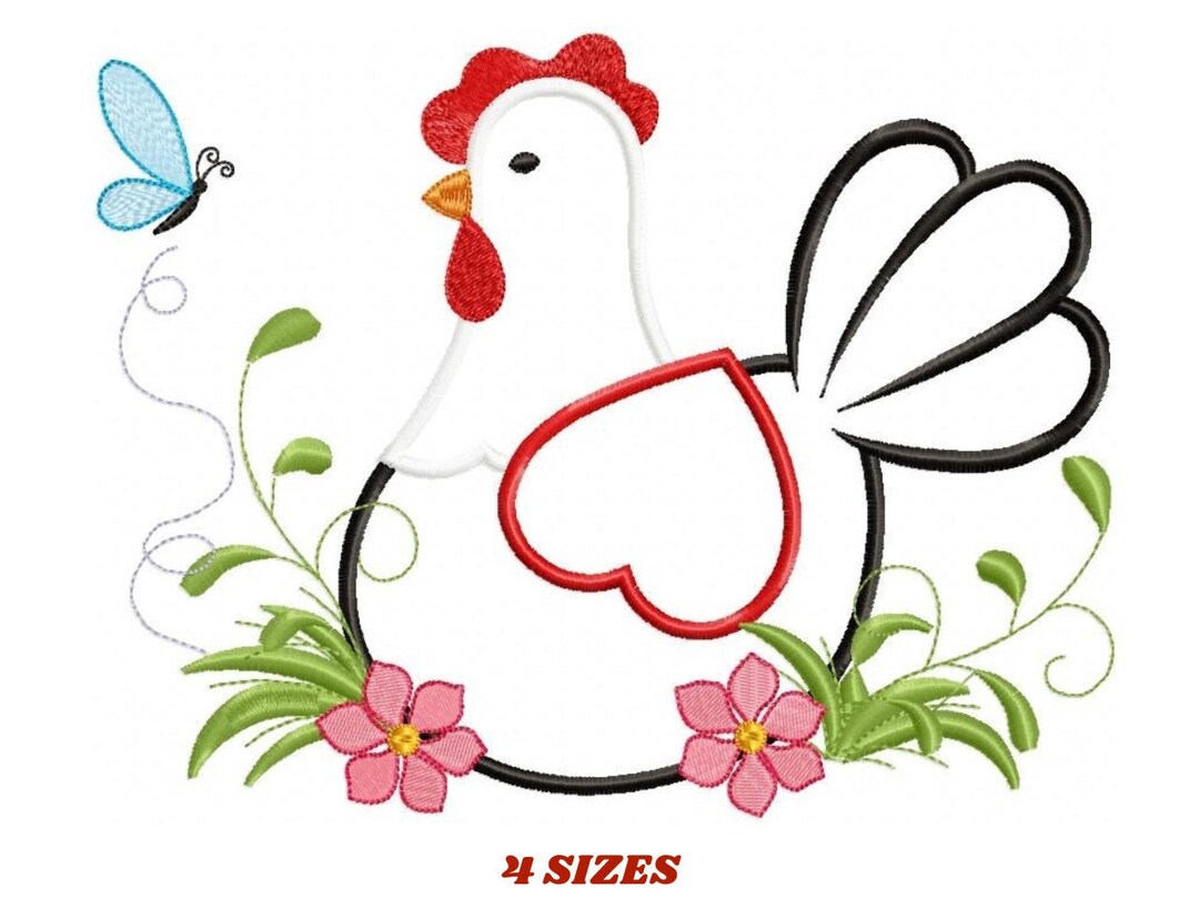 Chicken Embroidery Designs - Hen Embroidery Design Machine Embroidery ...