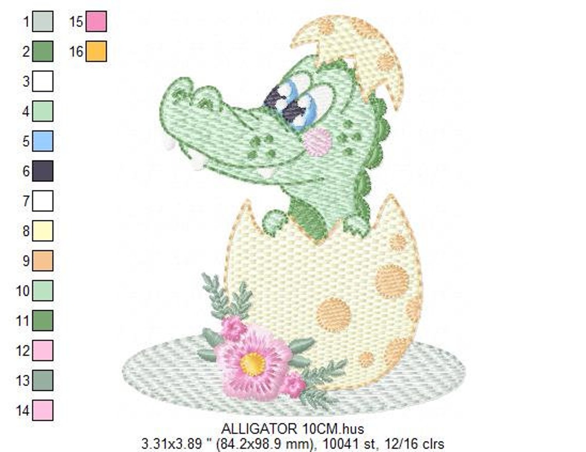 Crocodile Embroidery Design Alligator Embroidery Designs - Etsy
