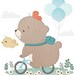 Bear Embroidery Designs Bear With Bike Embroidery Design - Etsy