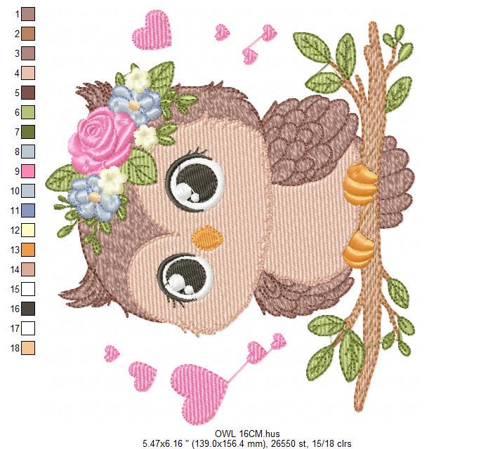 Owl Embroidery Design - Bird Embroidery Design Machine Embroidery ...