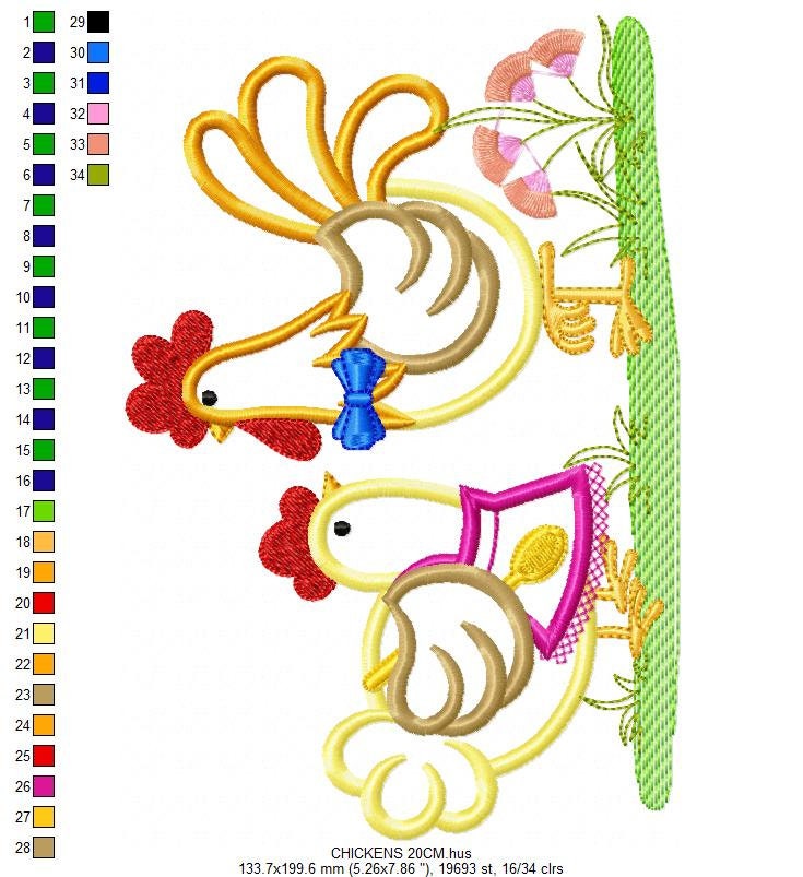 Chicken Embroidery Designs - Farm Embroidery Design Machine Embroidery ...