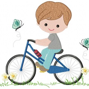 Boy With Bike Embroidery Designs - Baby Boy Embroidery Design Machine ...