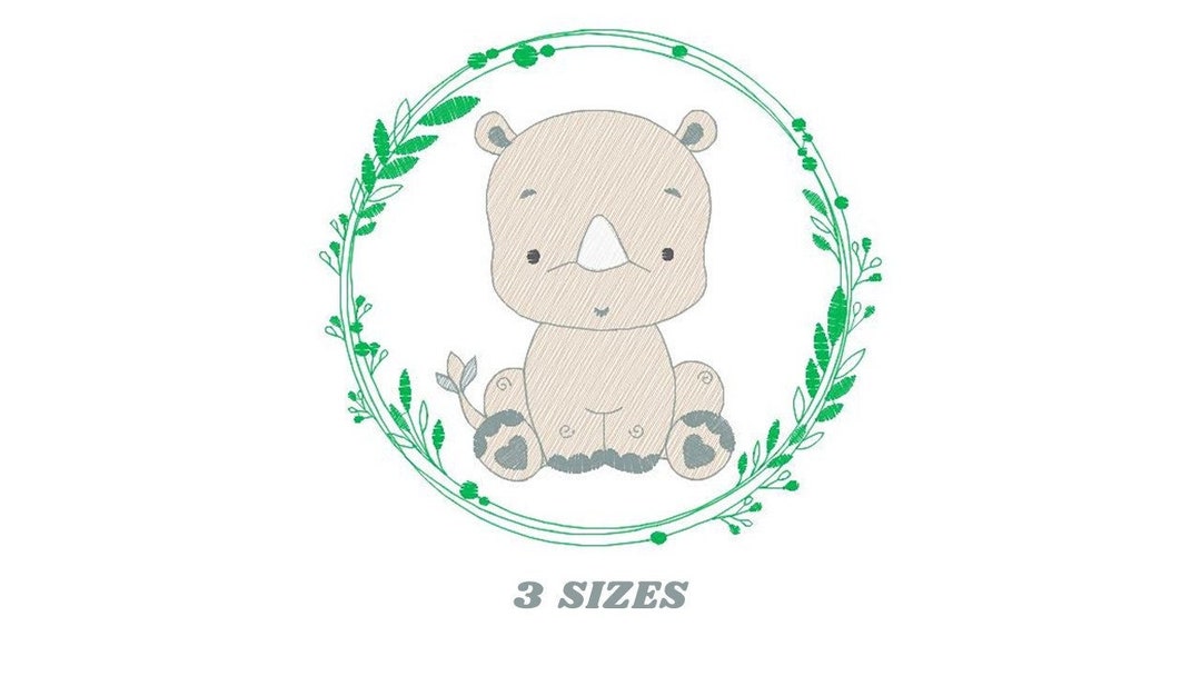 Rhino Embroidery Designs Animal Embroidery Design Machine Embroidery ...