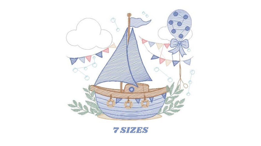 Boat Embroidery Designs - Sailboat Embroidery Design Machine Embroidery ...