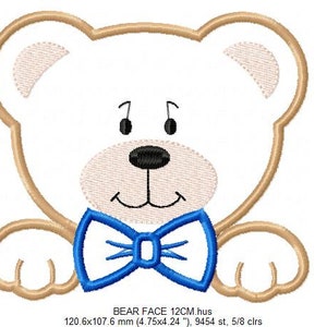 Teddy Bear Embroidery Designs - Bear Face Embroidery Design Machine ...