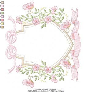 Flower Frame Embroidery Designs - Wreath Embroidery Design Machine ...