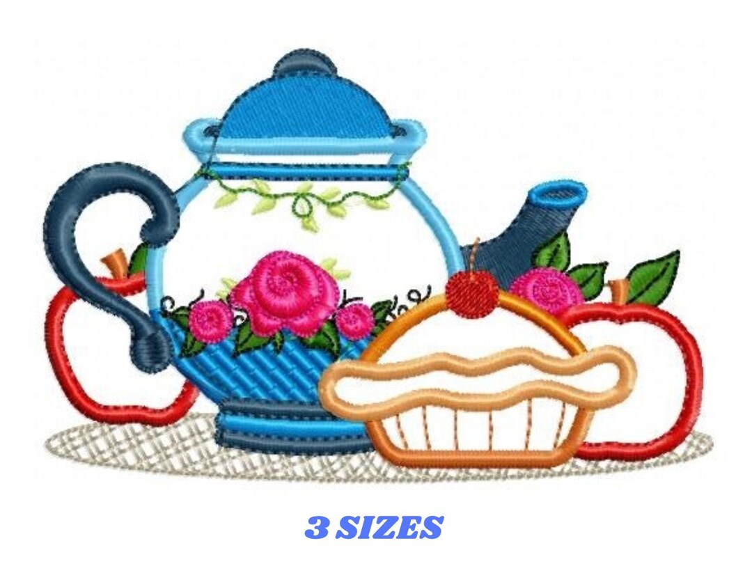 Pie Embroidery Design - Teapot Embroidery Designs Machine Embroidery ...