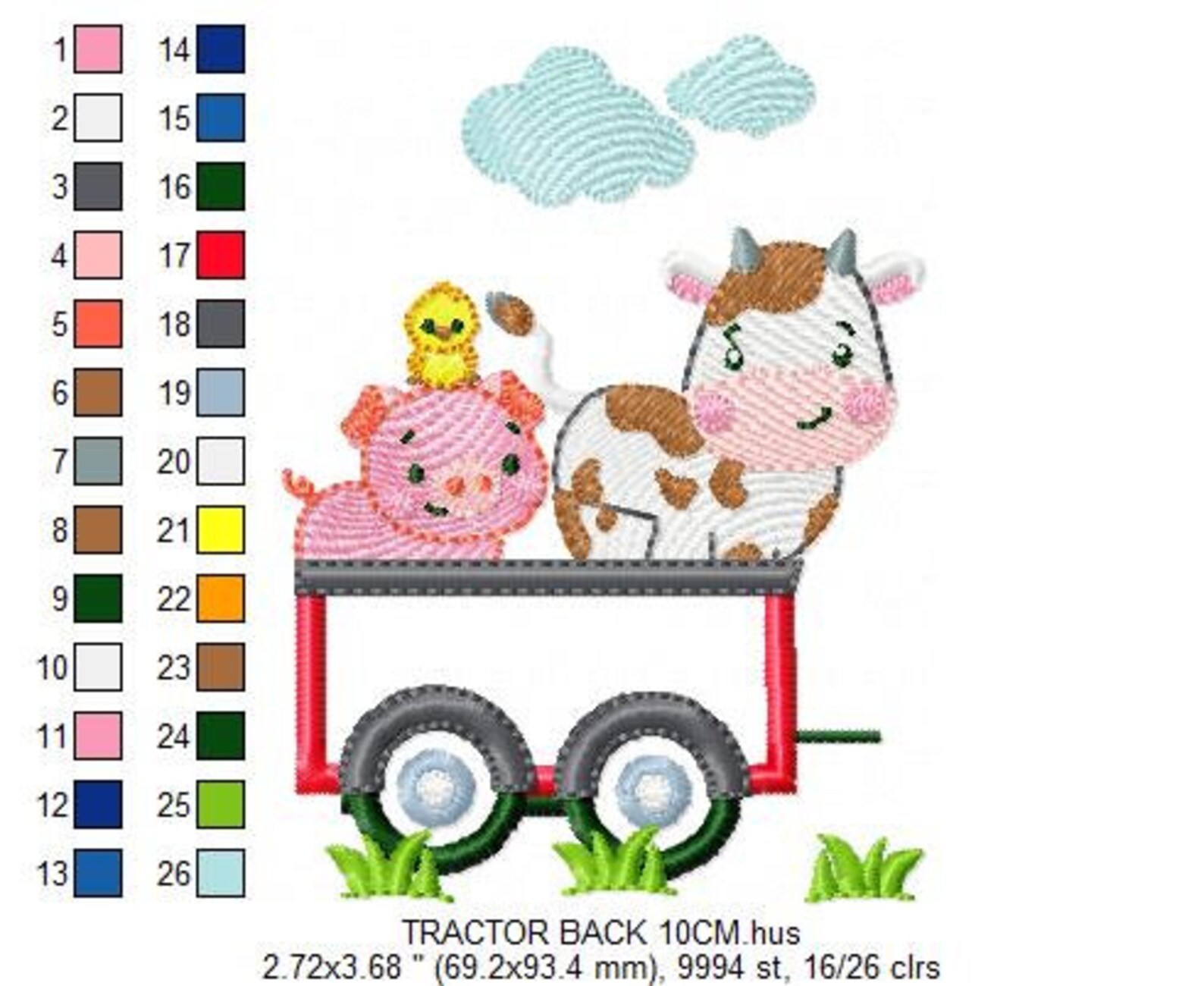Tractor Embroidery Designs Farm Animals Embroidery Design Machine ...