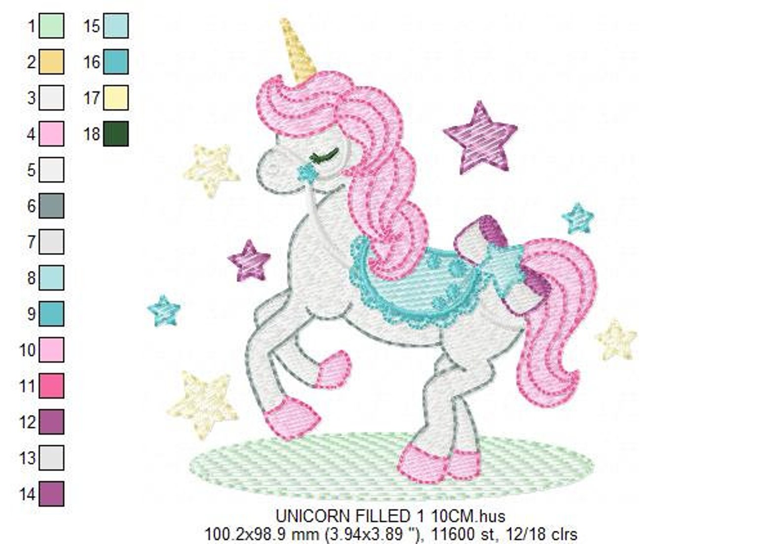 Unicorn Embroidery Designs Baby Girl Embroidery Design | Etsy