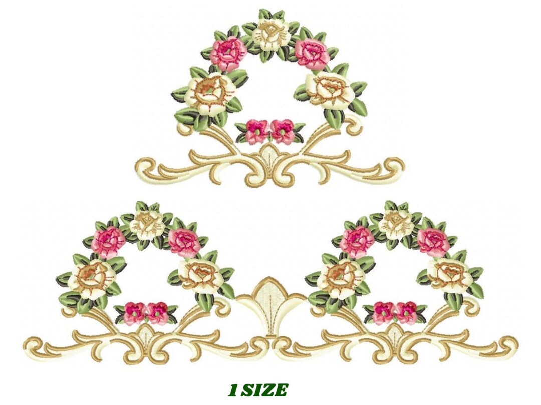 Frame With Roses Embroidery Designs - Flower Embroidery Design Machine ...
