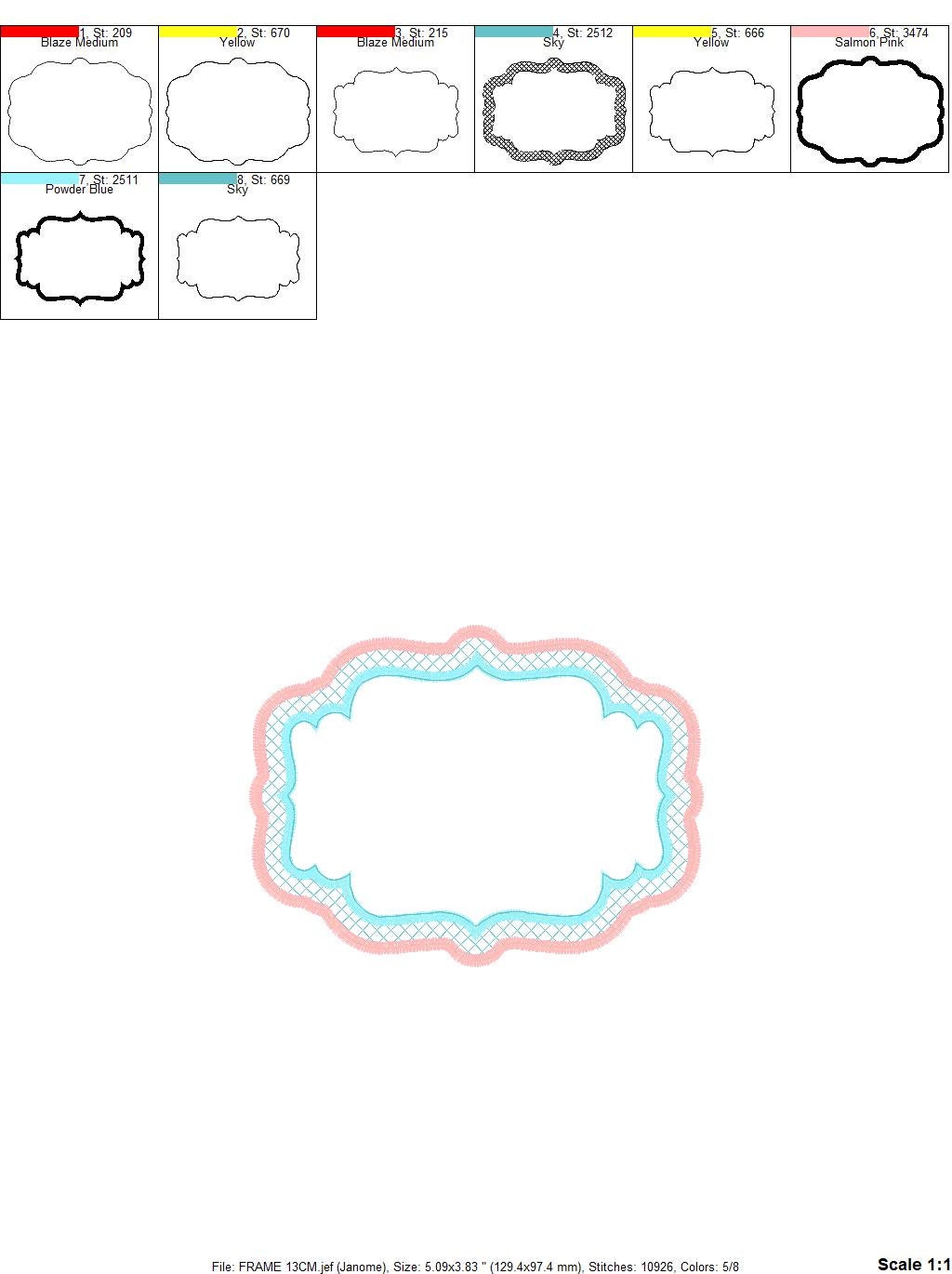 Frame Embroidery Designs Set - Frame Applique Design Shape Embroidery ...