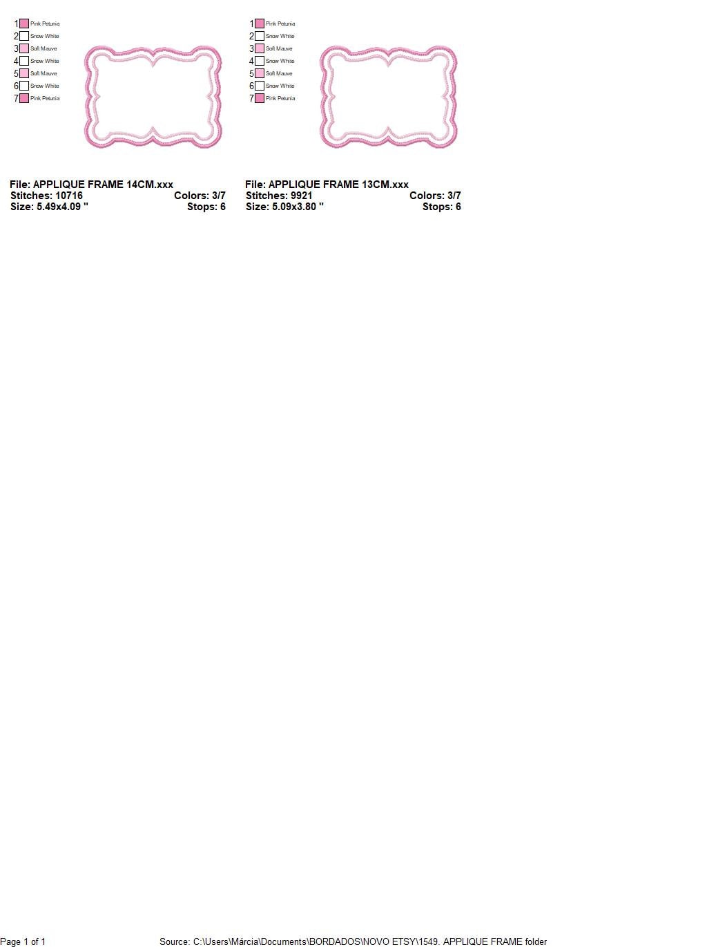 Square Frame Embroidery Designs Set - Monogram Applique Shape Machine ...