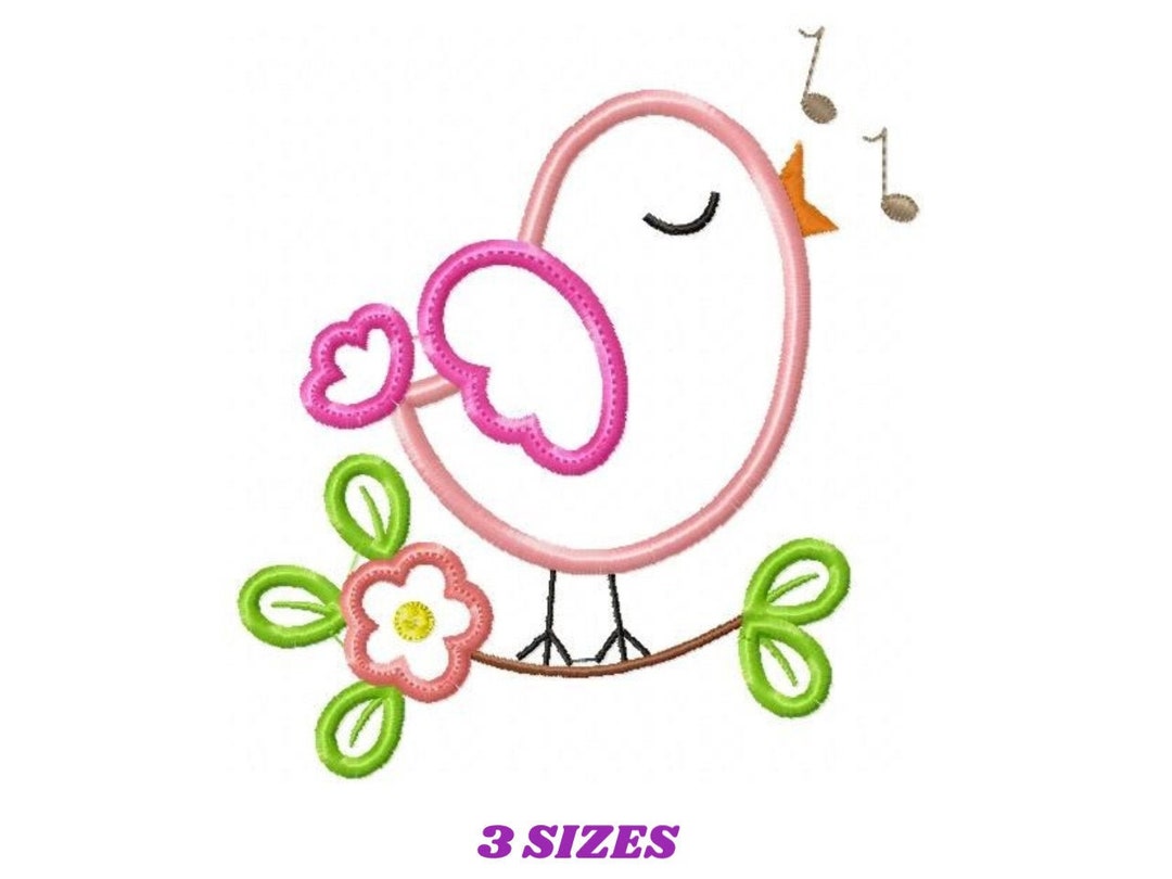 Bird Embroidery Designs Bird With Flower Embroidery Design Machine