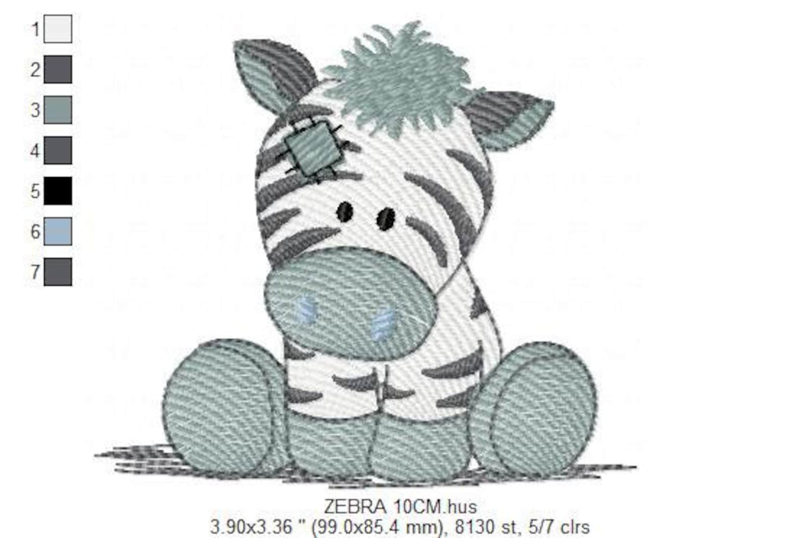 Patched Zebra Embroidery Designs Animal Embroidery Design | Etsy