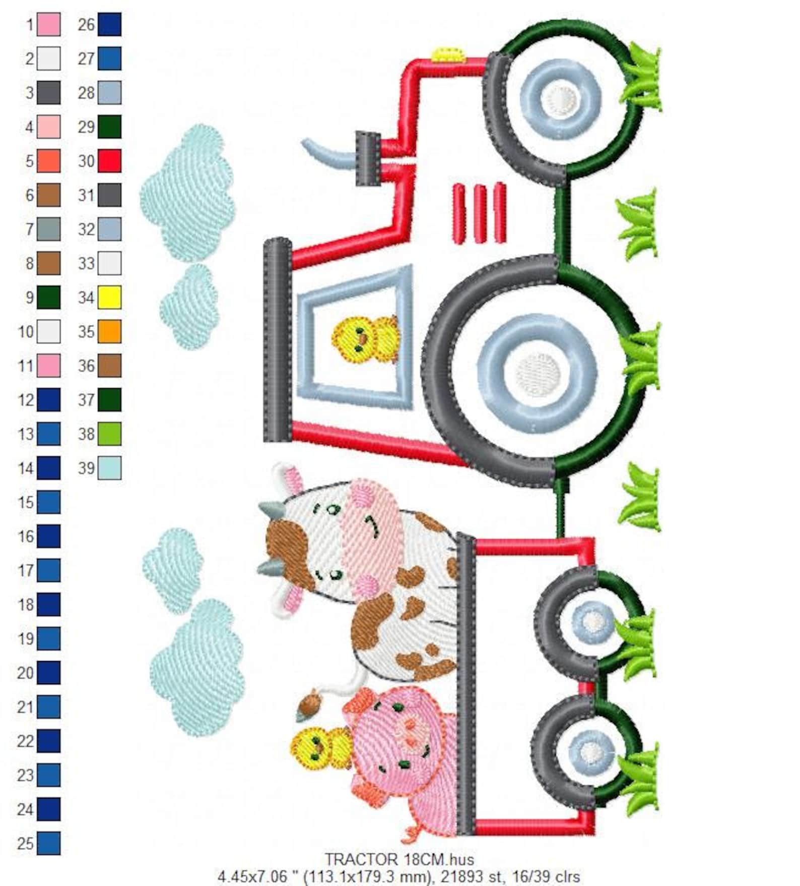 Tractor Embroidery Designs Farm Animals Embroidery Design Machine ...