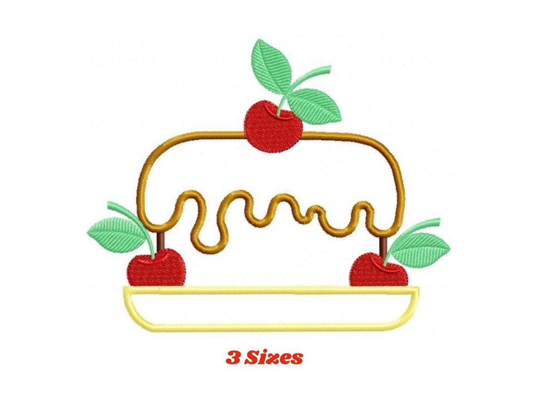 Cake Embroidery Design - Dessert Embroidery Design Machine Embroidery ...