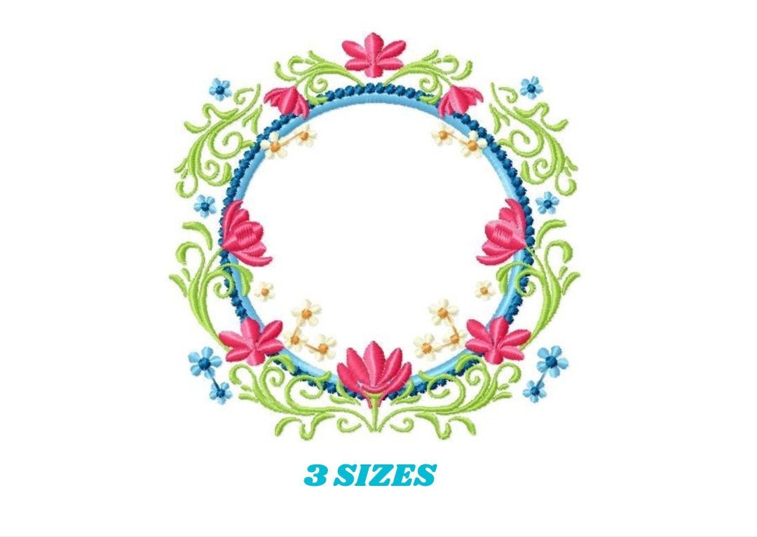 Monogram Frame Embroidery Designs Flower Embroidery Design Machine ...