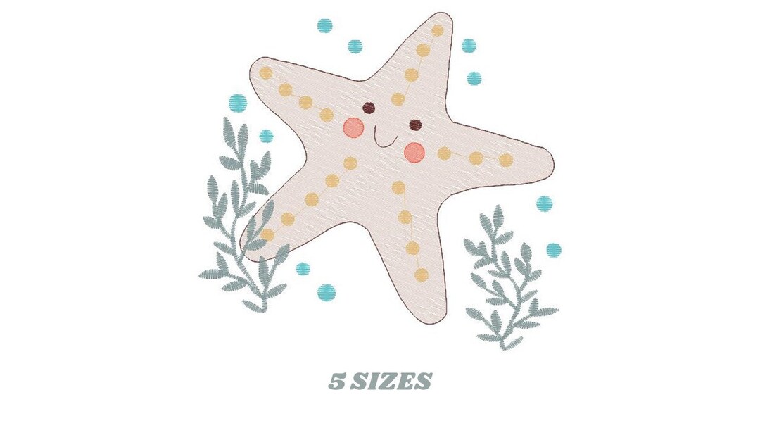 Starfish Embroidery Designs - Ocean Sea Star Embroidery Design Machine ...