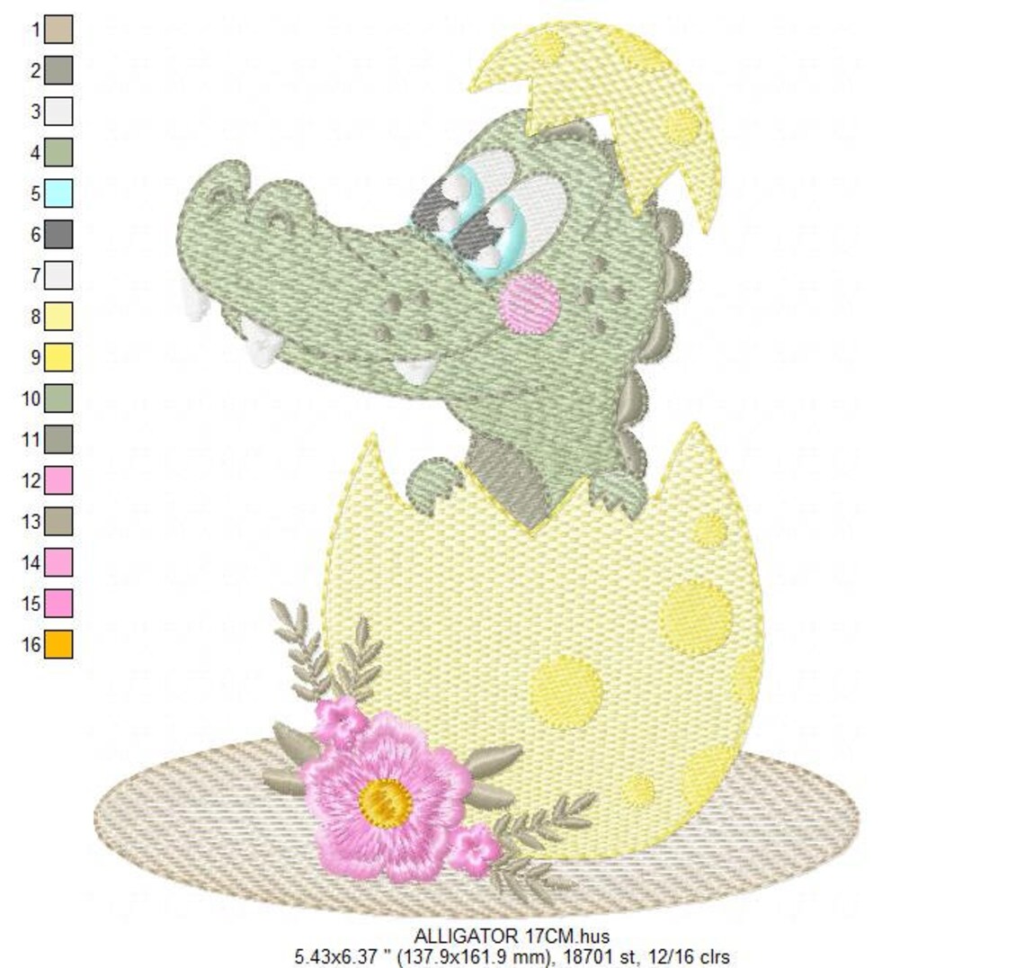 Crocodile Embroidery Design Alligator Embroidery Designs - Etsy