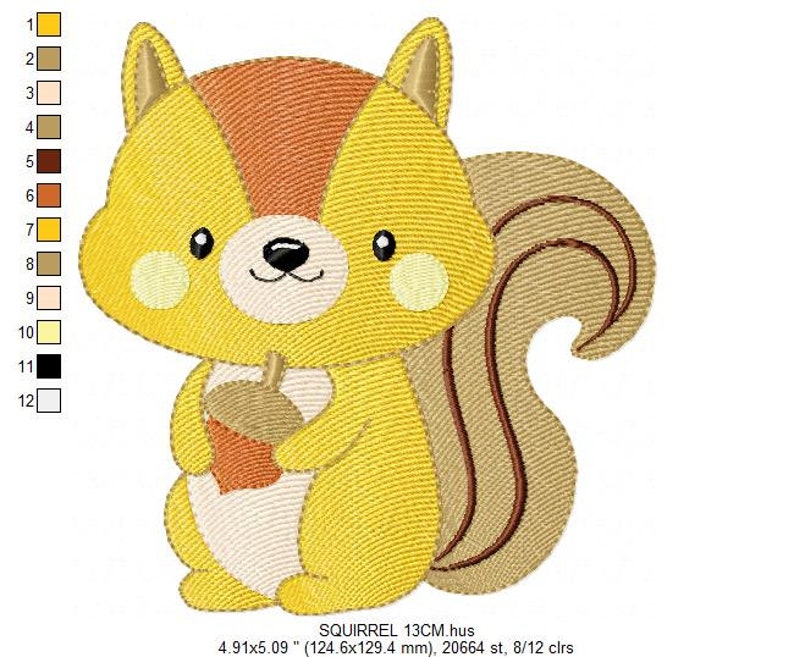 Squirrel Embroidery Design Animal Embroidery Designs Machine - Etsy
