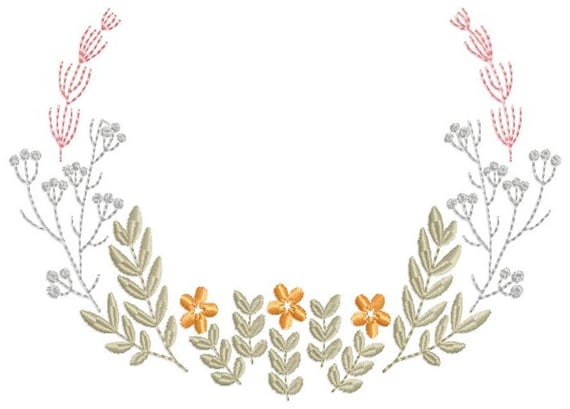 Monogram Frame Embroidery Designs Flower Embroidery Design - Etsy