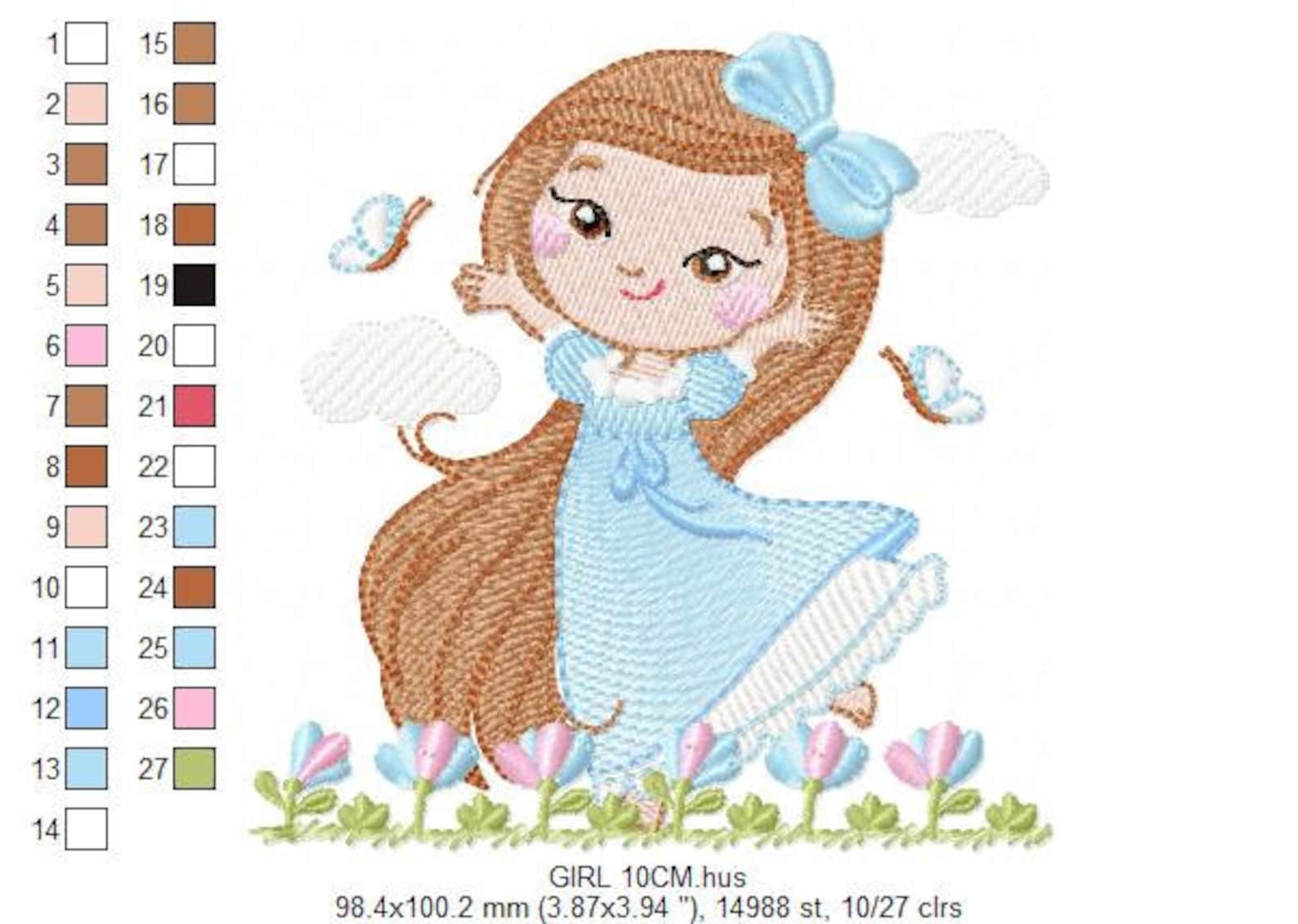 Baby Girl Embroidery Designs Children Embroidery Design - Etsy