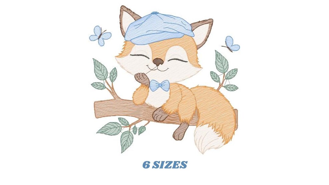 Red Fox Embroidery Designs - Male Fox With Cap Embroidery Design ...