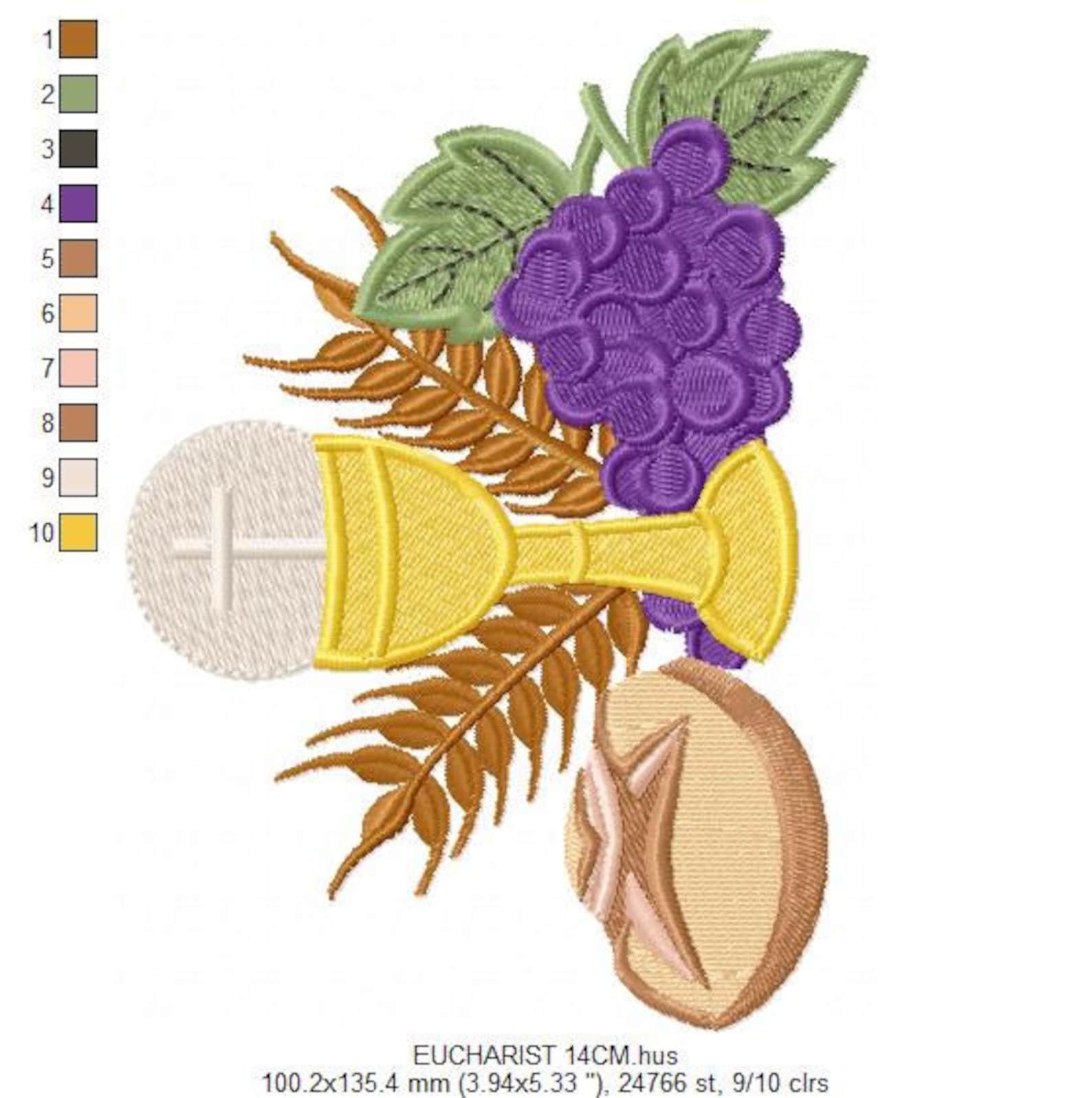 Eucharist Embroidery Designs - Communion Chalice Machine Embroidery ...