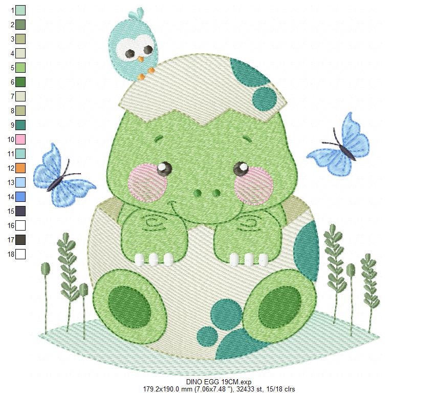 Dinosaur Embroidery Designs Dino Embroidery Design Machine - Etsy