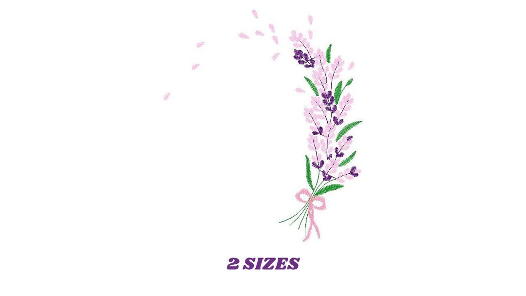 Lavender Embroidery Designs - Flower Bouquet Machine Embroidery Pattern ...