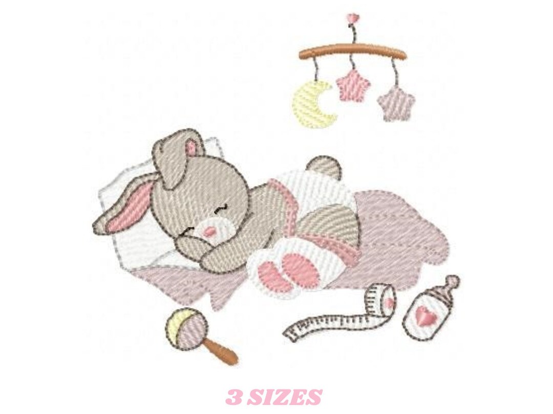 Sleeping Bunny Embroidery Design - Baby Embroidery Designs Machine ...