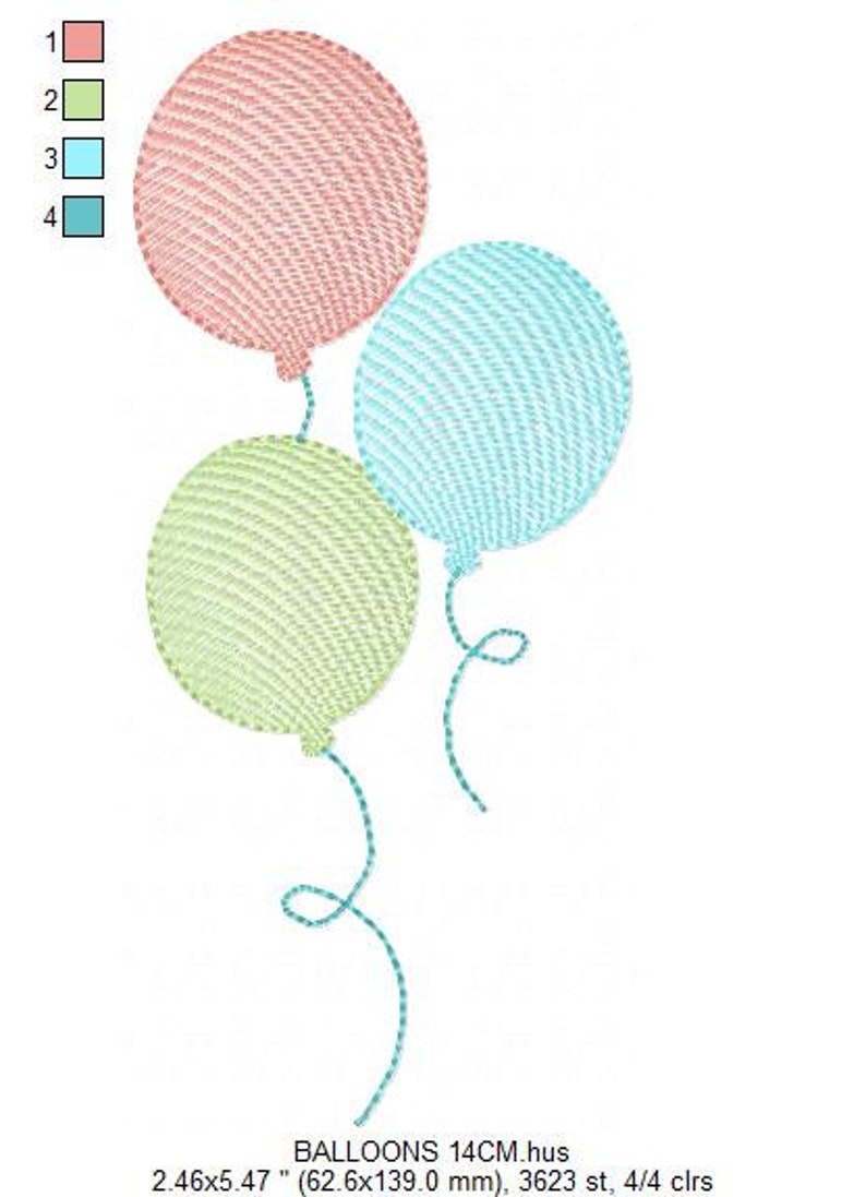 Balloon Embroidery Design Birthday Embroidery Designs - Etsy