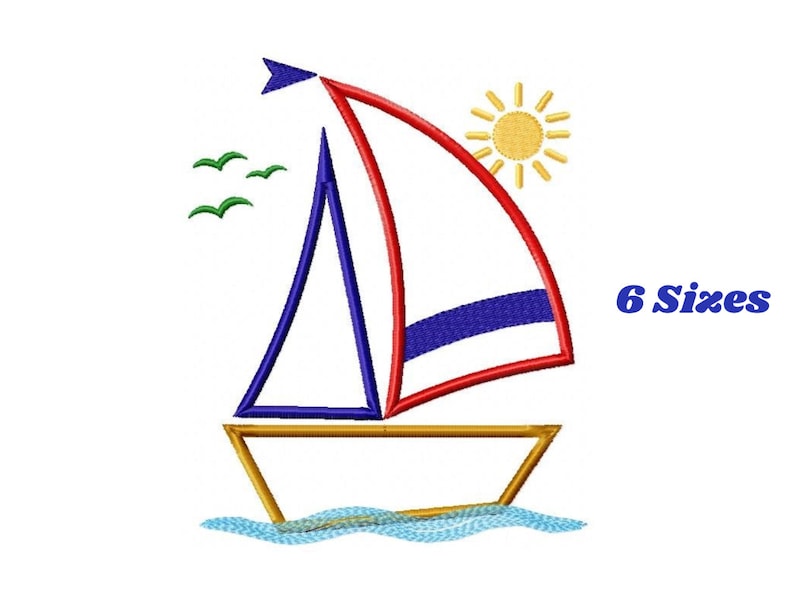 Boat Embroidery Designs Sailboat Embroidery Design Machine - Etsy
