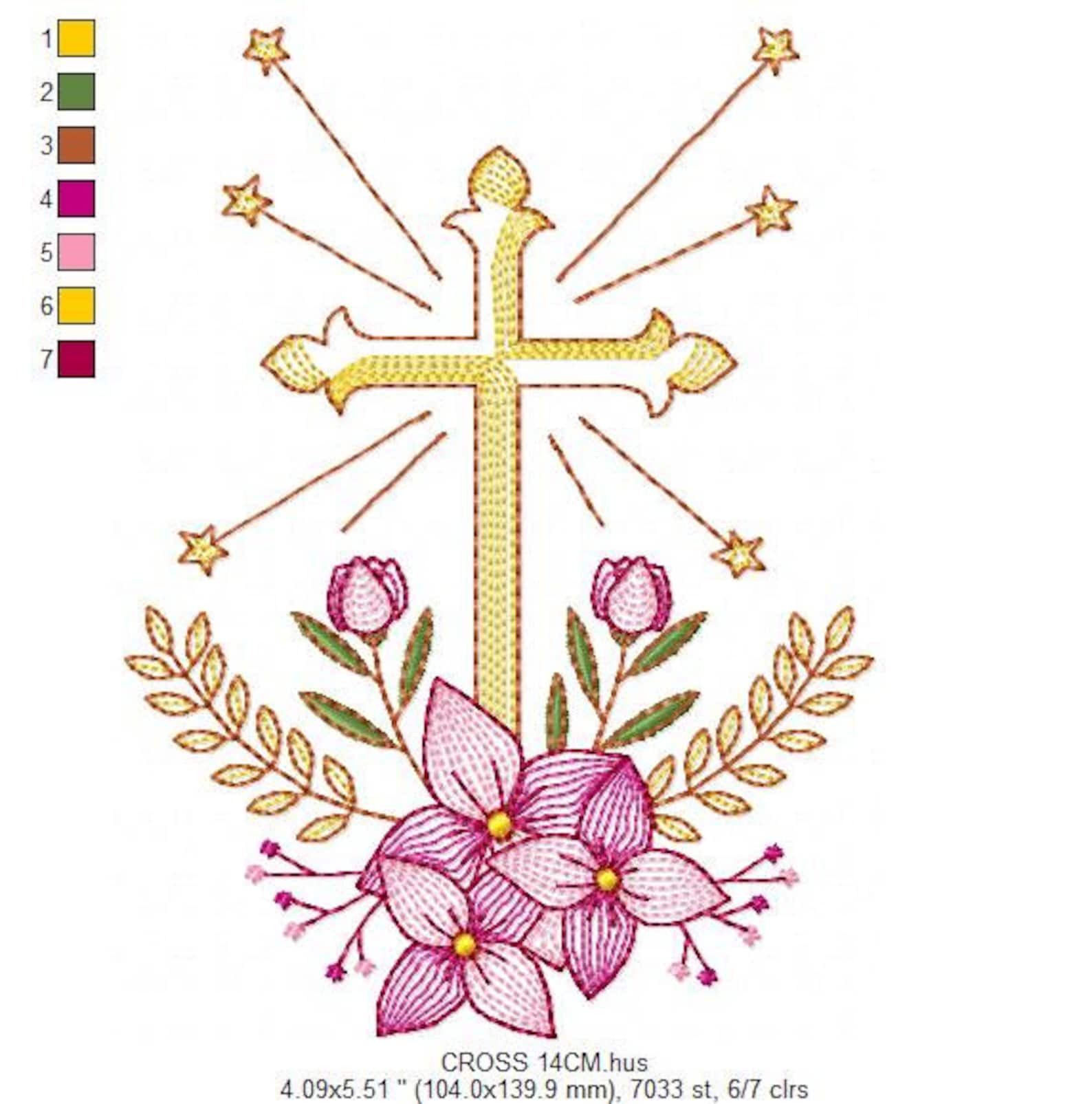 Cross Embroidery Designs Religious Embroidery Design Machine - Etsy