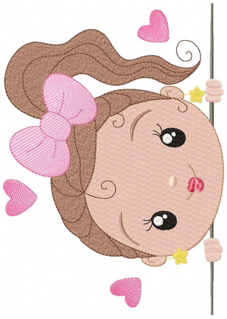 Peek a Boo Baby Girl Embroidery Designs Fairy Embroidery | Etsy