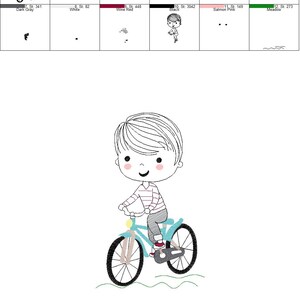 Boy With Bike Embroidery Designs - Baby Boy Embroidery Design Machine ...