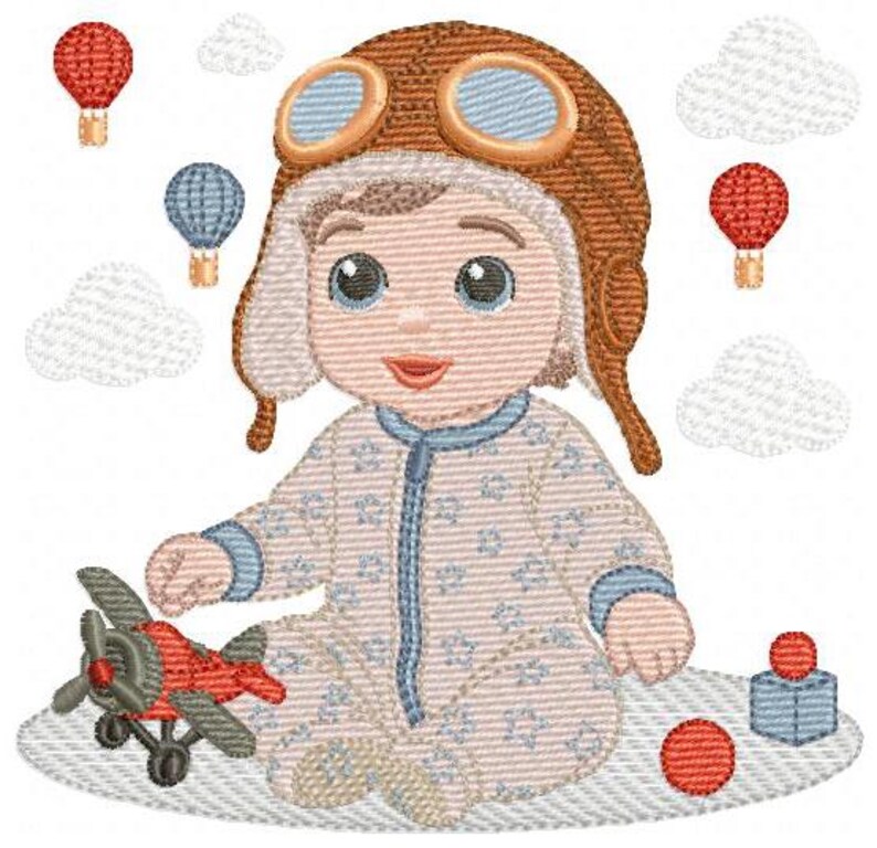 Baby Boy Pilot Embroidery Designs - Kid Toy Plane Machine Embroidery ...