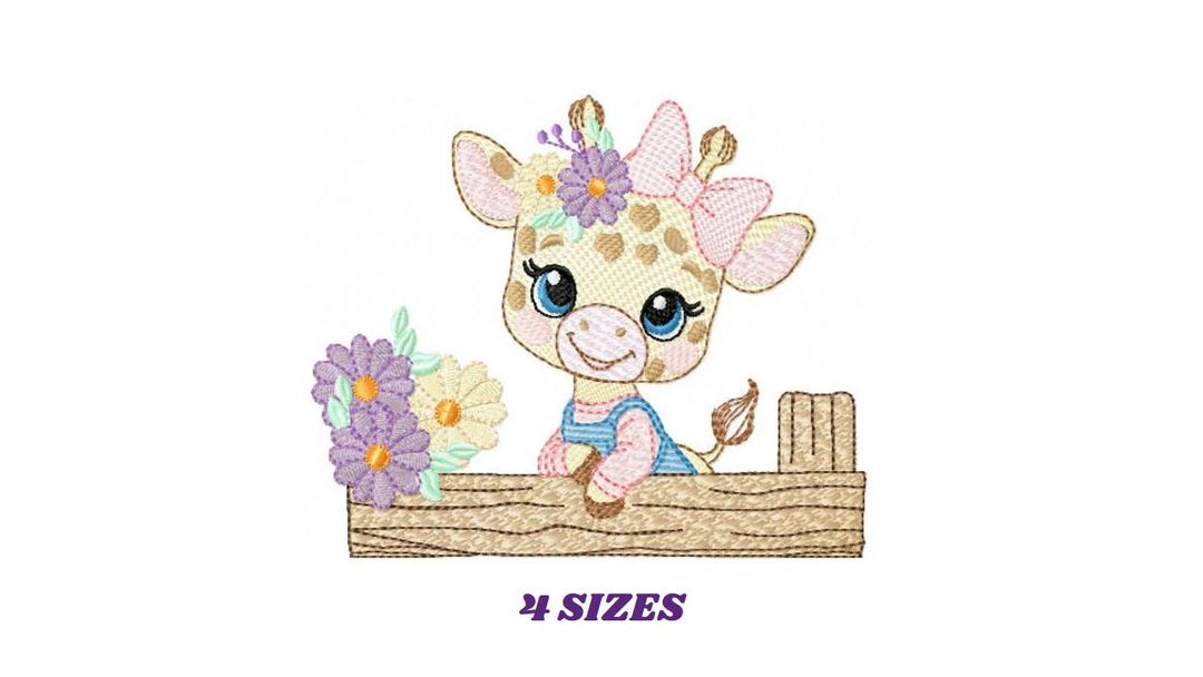 Giraffe Embroidery Designs - Safari Animals Embroidery Design Machine ...