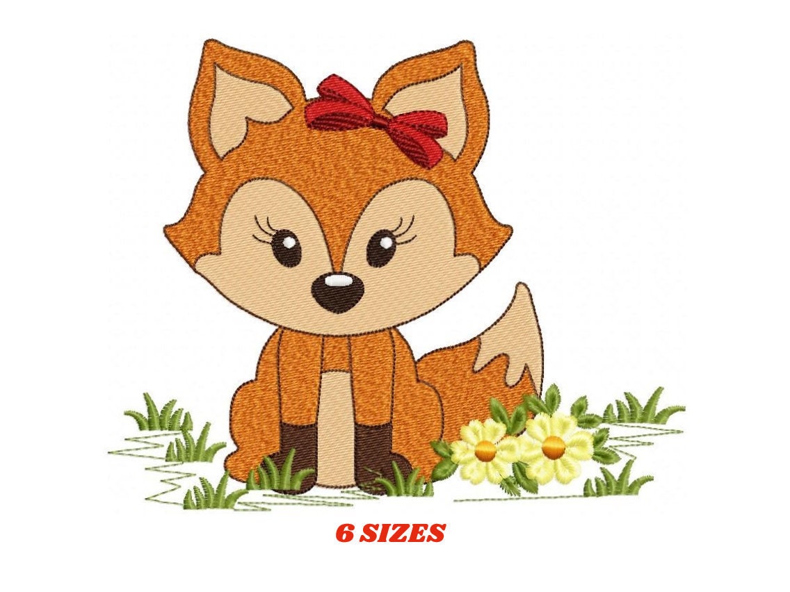 Woodland Fox embroidery designs Red fox design girl embroidery Red Fox ...