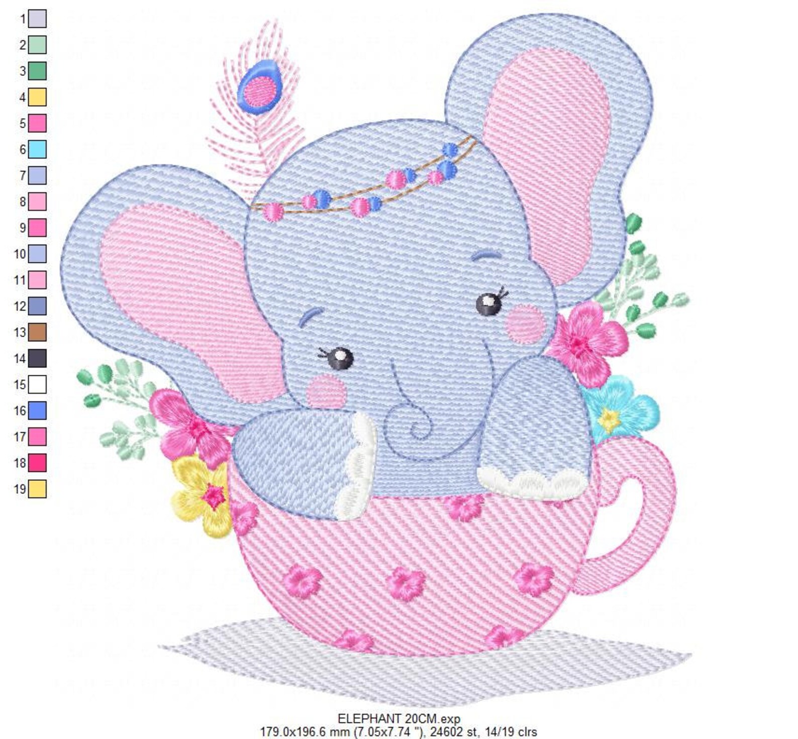 Elephant Embroidery Designs Animal Embroidery Design Machine - Etsy