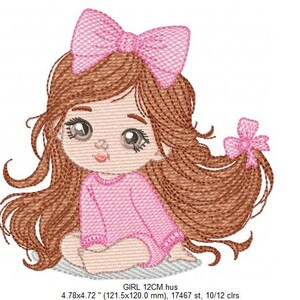 Girl Embroidery Designs - Baby Girl With Lace Embroidery Design Machine ...