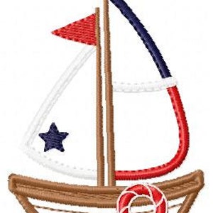 Boat Embroidery Designs Sailboat Embroidery Design Machine Embroidery ...