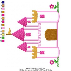 Castle Embroidery Designs - Princess Palace Applique Machine Embroidery ...