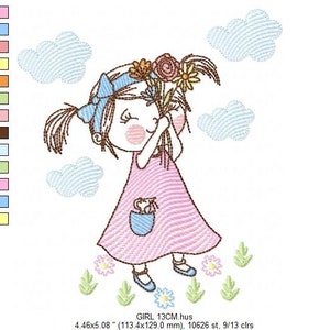 Girl Embroidery Designs - Flower Girl Embroidery Design Machine ...