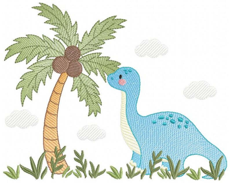 Dinosaur Embroidery Designs Dino Embroidery Design Machine | Etsy