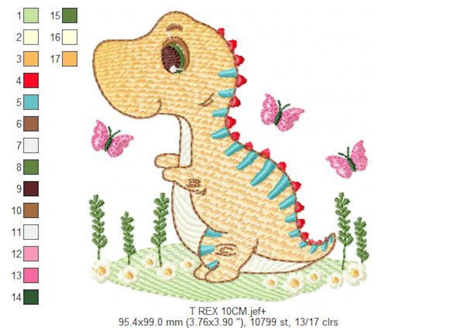 Dinosaur Embroidery Designs - Dino Embroidery Design Machine Embroidery ...
