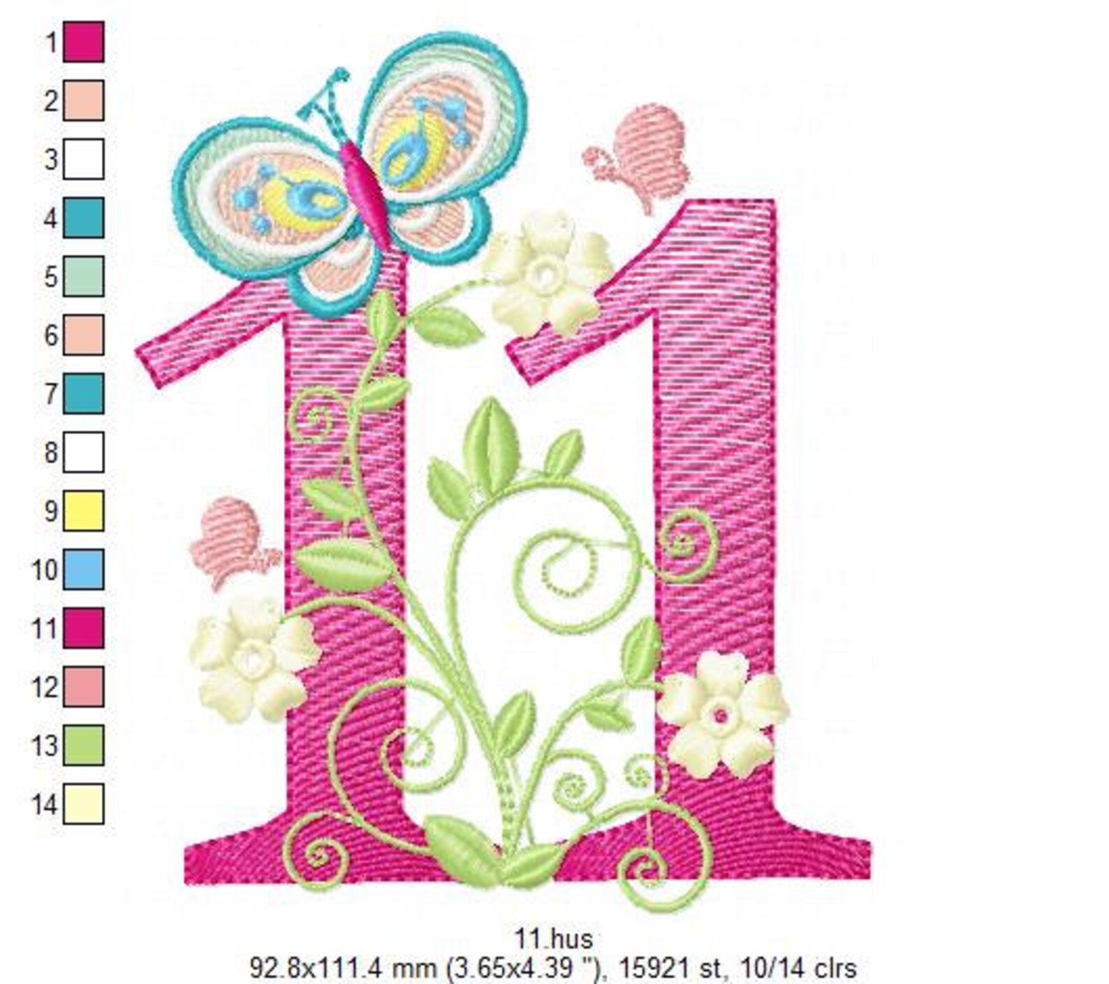 Numbers Embroidery Designs Birthday Embroidery Design - Etsy